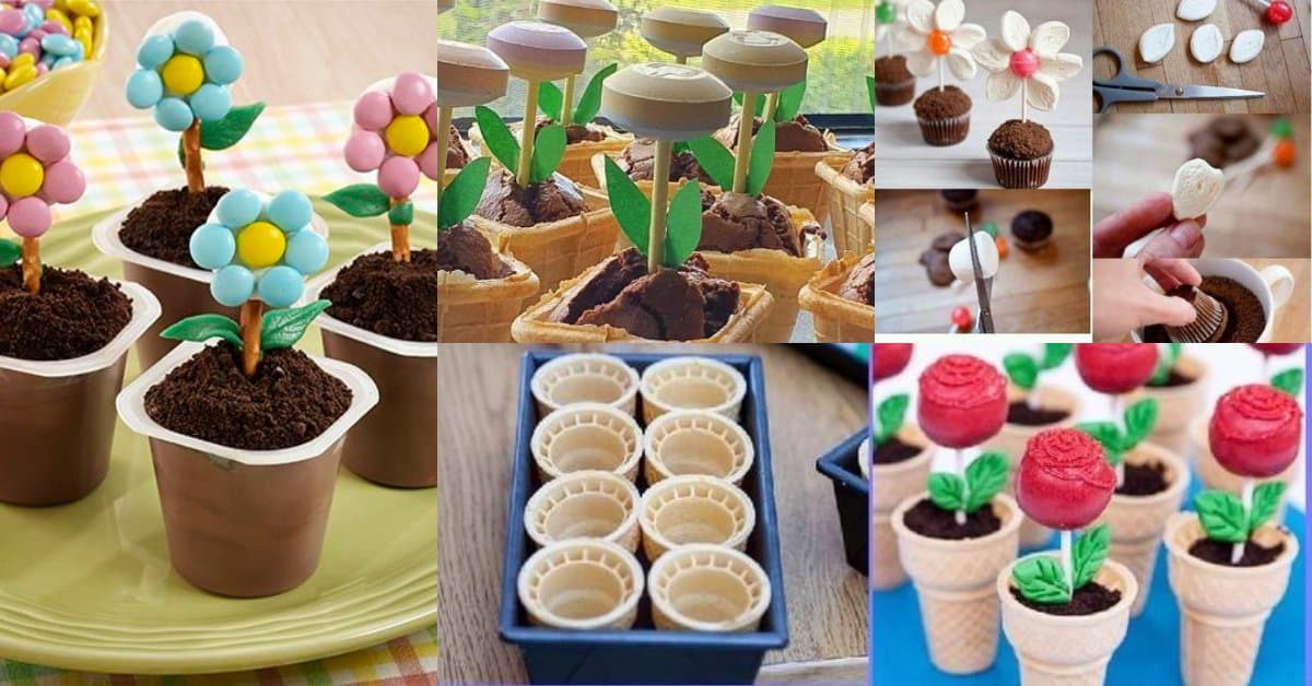Ideias Incríveis De Docinhos Em Forma De Vasos De Flores